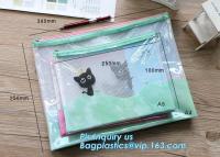 China Document Bag with Zipper Storage Holder for Papers Stationery Student Gift, Customized stand up zipper plastic bag for sale