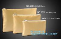 China Customized quality PU leather large capacity stationery bag for pen pouch, portable fashion office stationery bling glit for sale