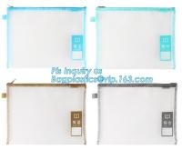 China a4 mesh zipper document bag a5 plastic folder for office, Promotional Hot PVC mesh File And Document Bag With Zip Lock for sale