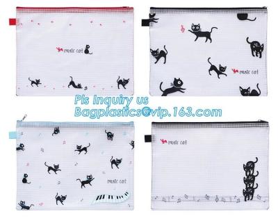China a4 mesh zipper document bag a5 plastic folder for office, Promotional Hot PVC mesh File And Document Bag With Zip Lock for sale