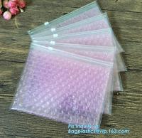 China Flat bottom zip lock tin tie food packaging aluminum foil bubble bag, Air Bubble Plastic Packing Bag, Shock Proof Slider for sale