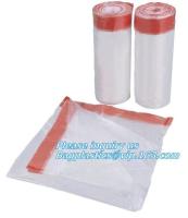 China Customized biodegradable compostable Drawstring garbage bag, compostable garbage bags on roll with drawstring, draw tape for sale