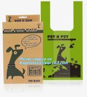 China Cornstarch made biodegradable compostable dog poop bags, biodegradable compostable plastic poop dog print bag for sale