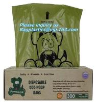 China Customized Compostable Green Dog Poop Bag, biodegradable and compostable zero waste certified dog poop bag on roll for sale