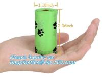 China Customized Compostable Green Dog Poop Bag, biodegradable and compostable zero waste certified dog poop bag on roll for sale