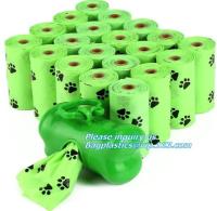 China Customized Compostable Green Dog Poop Bag, biodegradable and compostable zero waste certified dog poop bag on roll for sale