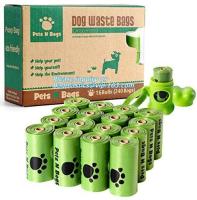 China Waste Poop Bag With Customized Logo, Unscented Environment Friendly Compostable Dog Pet Poop Bags Drawstring Holder Disp for sale