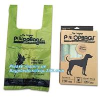 China Disposable PE dog poop bag with printing, Pet Compostable disposable biodegradable plastic garbage bag for sale