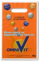 China compost die cut bag PE plastic store handle shopping bag with customed printing, die cut handle plastic bag,plastic die for sale