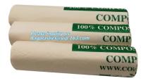 China biodegradable and compostable garbage bin liners, kitchen bin liner compostable flat trash bag on roll, bin liner in rol for sale