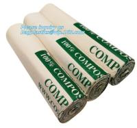China biodegradable and compostable garbage bin liners, kitchen bin liner compostable flat trash bag on roll, bin liner in rol for sale