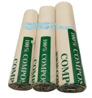 China biodegradable and compostable garbage bin liners, kitchen bin liner compostable flat trash bag on roll, bin liner in rol for sale