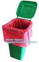 China biodegradable and compostable garbage bin liners, kitchen bin liner compostable flat trash bag on roll, bin liner in rol for sale