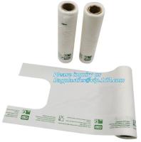 China Compostable T-Shirt Bags/Vest Carrier PE Plastic resuable shopping bag, Biodegradable and Compostable T-shirt Bags/vest for sale