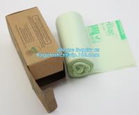 China eco friendly biodegradable plastic compostable garbage bags on roll, Cornstarch 100% biodegradable compostable shopping for sale