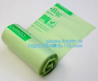 China eco friendly biodegradable plastic compostable garbage bags on roll, Cornstarch 100% biodegradable compostable shopping for sale
