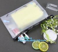 China Transparent PVC zipper slider travel cosmetic bag, commodity package bag, Cosmetic Packing Soft Customized PVC Slider Ba for sale