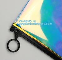 China Transparent PVC zipper slider travel cosmetic bag, commodity package bag, Cosmetic Packing Soft Customized PVC Slider Ba for sale