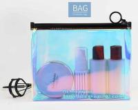 China Transparent PVC zipper slider travel cosmetic bag, commodity package bag, Cosmetic Packing Soft Customized PVC Slider Ba for sale