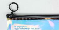 China Transparent PVC zipper slider travel cosmetic bag, commodity package bag, Cosmetic Packing Soft Customized PVC Slider Ba for sale