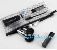 China pencil case zipper slider travel cosmet bag, slider zipper clear transparent pvc packaging cosmetic bag, slider lock zip for sale