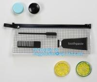 China Standup cosmetics packaging PVC Slider bag, cosmetic slider eva zipper bag, Seal Heated PVC slider Cosmetic Bag for sale
