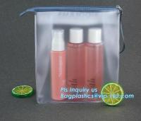 China frosted PVC slider zipper bag plastic bag with zipper resealable pvc slider zip poly bag, cosmetic bag with slider zippe for sale