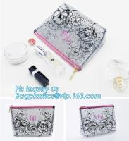China cosmetic zipper bag clothes bags, Slider zipper stand up bag, Plastic Cosmetic Bag with Pink Color Binding Christmas Gif for sale
