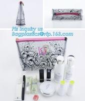 China swimwear PVC vinyl Bag with slider zipper, Cosmetic Pouch good quality with zipper packing bag, slider button pvc transp for sale