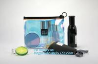 China Stand up clear/transparent cosmetic PVC zipper bag/pouch, Eva Clothing Packaging Plastic Clear Zipper Bag With Slider for sale