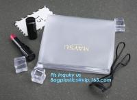 China Stand up clear/transparent cosmetic PVC zipper bag/pouch, Eva Clothing Packaging Plastic Clear Zipper Bag With Slider for sale