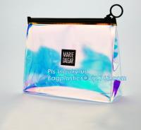 China gusset slider k printed pvc zipper bags with holding loop with confetti, zipper slider bags for pencils pens for sale