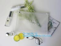 China gusset slider k printed pvc zipper bags with holding loop with confetti, zipper slider bags for pencils pens for sale