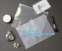 China plastic bag with zip lock for cosmetic, slide lock poly bag, standing up zip customized color pvc bag for cosmetics for sale