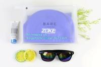 China cosmetics packaging PVC transparent k slider plastic bag with pink zipper, Slider zipper Gusset Bag Cosmetic PVC B for sale