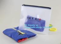 China cosmetics packaging PVC transparent k slider plastic bag with pink zipper, Slider zipper Gusset Bag Cosmetic PVC B for sale