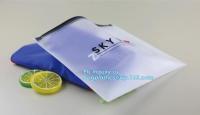 China cosmetics packaging PVC transparent k slider plastic bag with pink zipper, Slider zipper Gusset Bag Cosmetic PVC B for sale