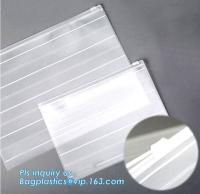 China bag with slider for cosmetic, Ecofriendly Non-toxic eco-friendly heat seal clear pink PVC slider zip bags, slider zipper for sale