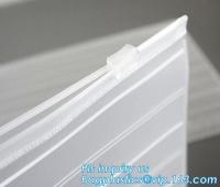 China reusable promotional Plastic LDPE slider zipper bags, metallized film bottom loaded slider zipper packaging gloss finish for sale