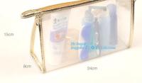 China makeup cosmetic bag beauty flat pouch, bag clear vinyl pvc packaging bag with slider zipper, vinyl slider zipper bag,zip for sale