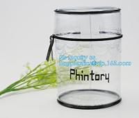 China ZIPPERED BAGS, makeup cosmetic bag, travel BAG, Cosmetic Swimwear Sand beach Clear Cylinder PVC Bag For Women Makeup Tr for sale