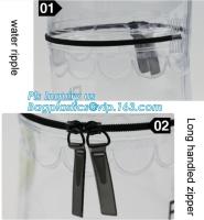 China ZIPPERED BAGS, makeup cosmetic bag, travel BAG, Cosmetic Swimwear Sand beach Clear Cylinder PVC Bag For Women Makeup Tr for sale