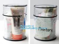 China ZIPPERED BAGS, makeup cosmetic bag, travel BAG, Cosmetic Swimwear Sand beach Clear Cylinder PVC Bag For Women Makeup Tr for sale