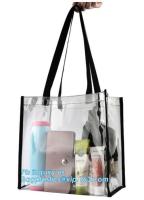China Women makeup purse recyclable clear pvc cosmetic bag, Makeup Pouch Stripe Cosmetic Bags Purse Travel Organizer, slider for sale