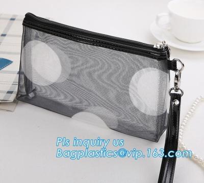 China PVC Mesh Cosmetic Bag Coin Purse for Mom Holiday Gift Pink Bag, Portable Travel Cosmetic Bag Makeup Case Pouch Mesh Cosm for sale