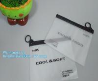 China reclosable packaging slider zipper bags, Side gusset handle slider zipper, slider zipper frosted PVC document bag, zip for sale