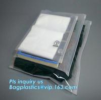 China reclosable packaging slider zipper bags, Side gusset handle slider zipper, slider zipper frosted PVC document bag, zip for sale