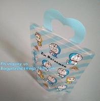 China Transparent bottom gusset slider k pvc zipper bags with holding loop, slider biodegradable zipper bag, slider zip for sale