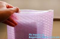 China reusable air bubble stationery packaging bags envelope shock proof bag with slider zip lock for fragile articles, zip for sale