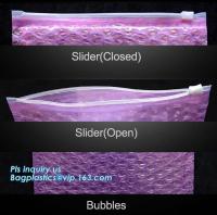 China PE zipper bubble k bag with custom printed logo, Bubble Bag With Slider, Padded Pink Ziper Lock PE Bag, slider zip for sale